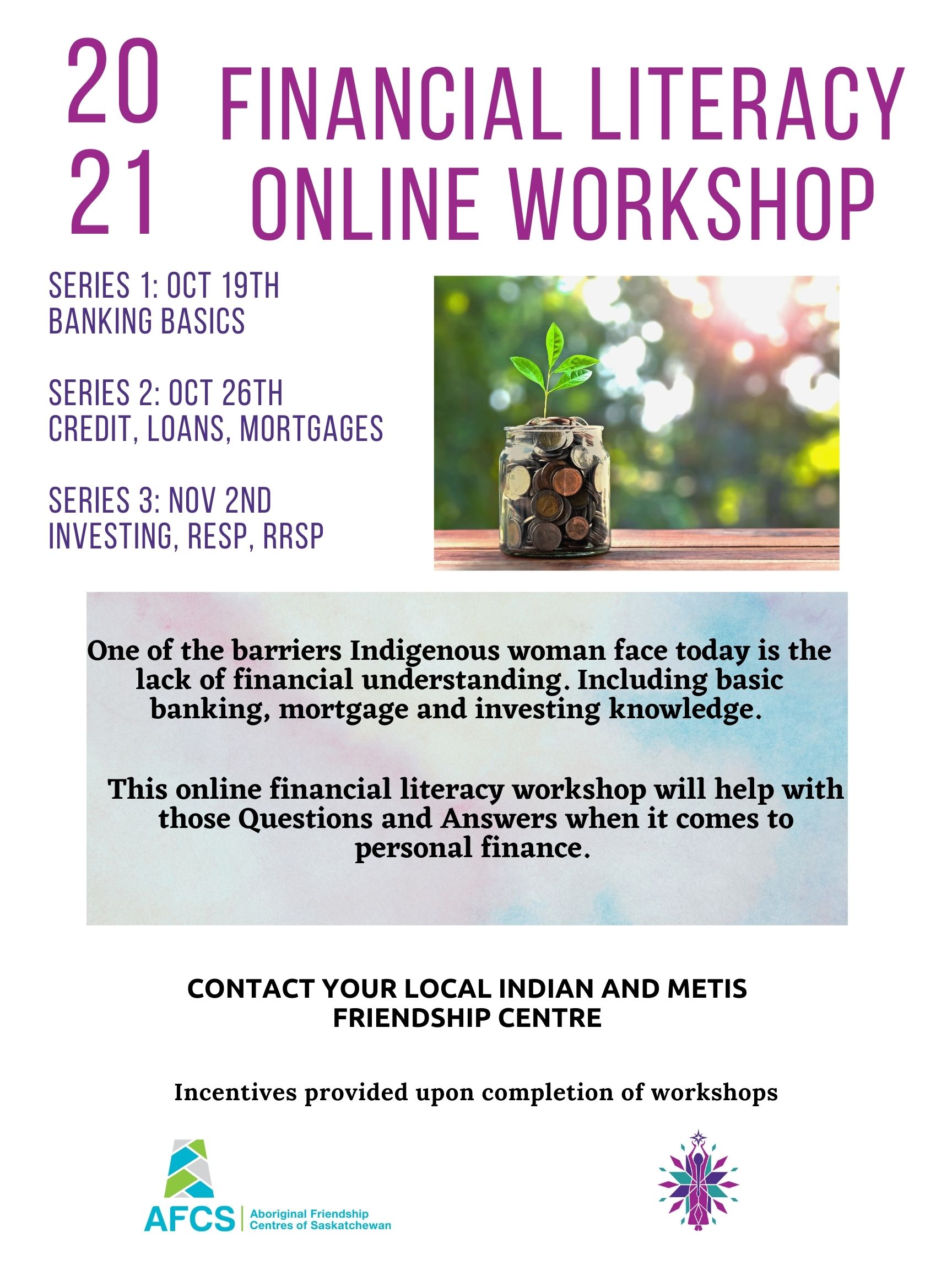 Financial Literacy Workshops Aboriginal Friendship Centres Of